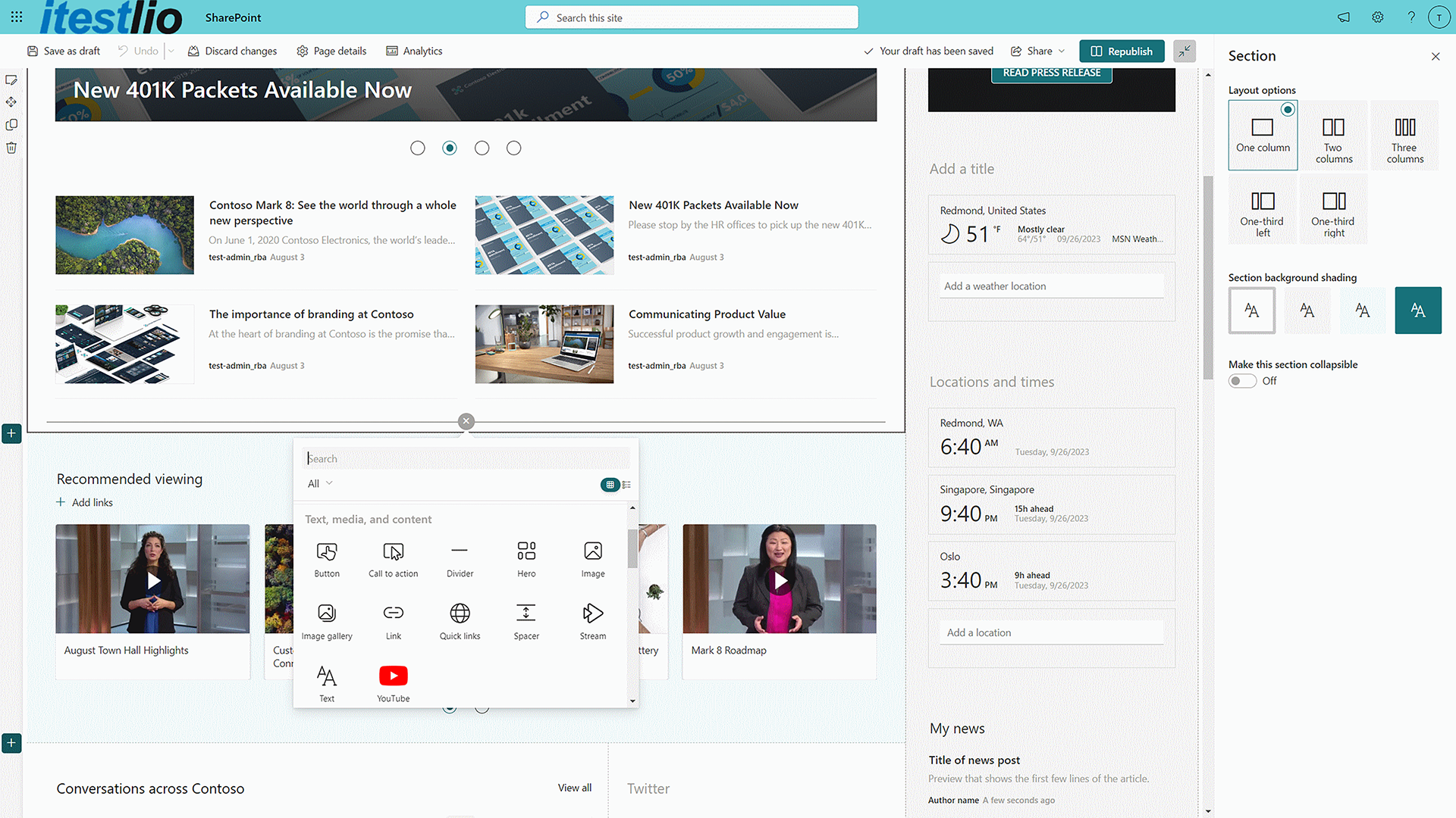 SharePoint Online Intranet Schulung | itelio GmbH